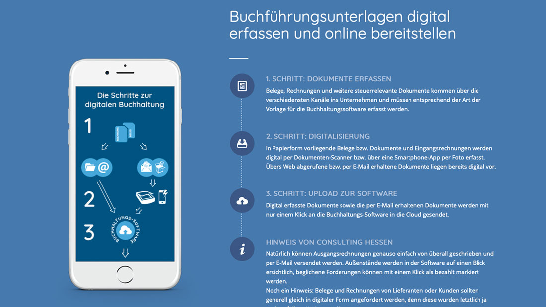 Onepager zum Thema Digitale Buchhaltung - realkonzept